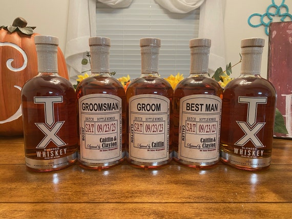 Groomsmen Liquor Flask Labels Just the front label Will you be my ...