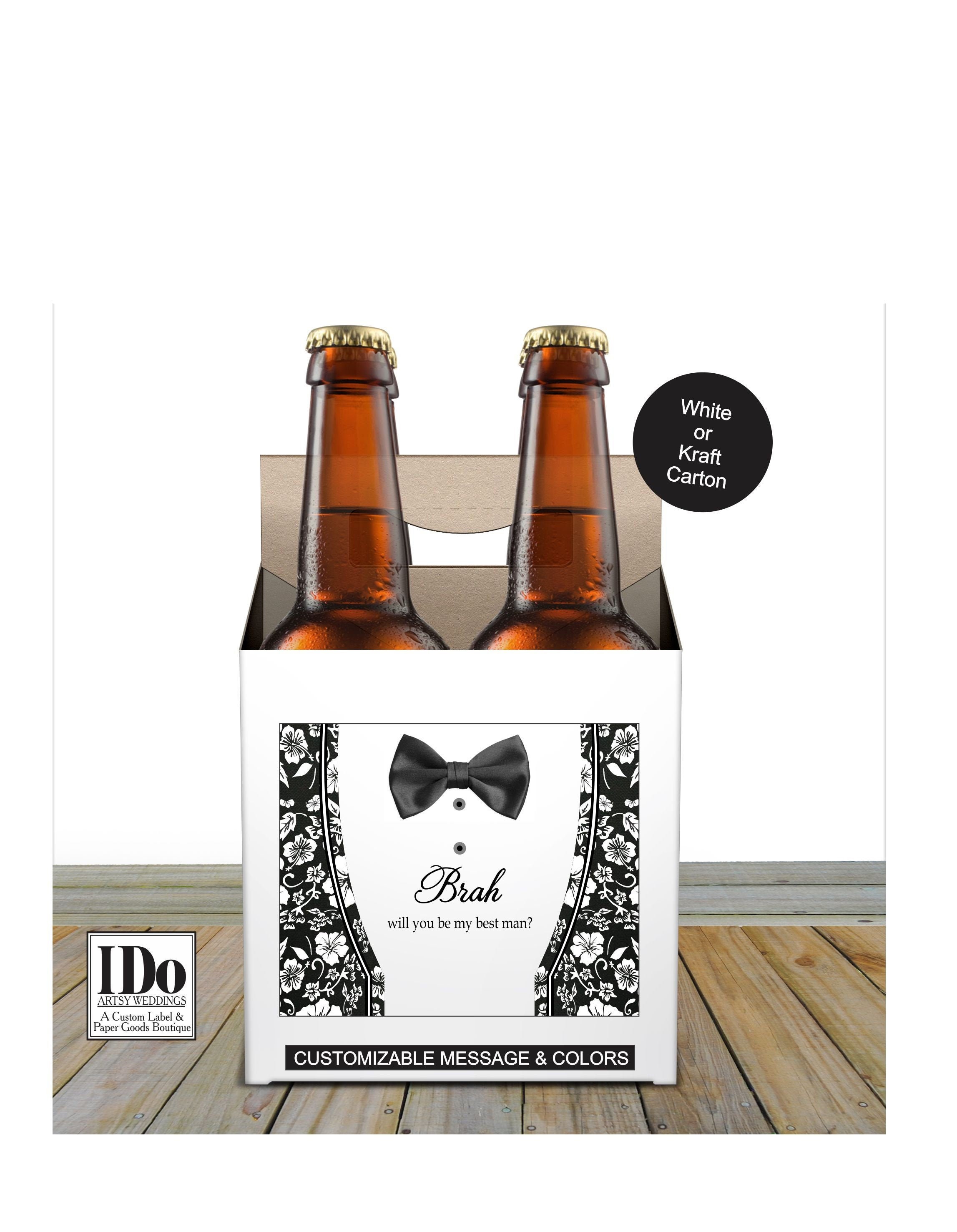 Beer Carton and Label Personalized Four Pack Box & Label | Etsy