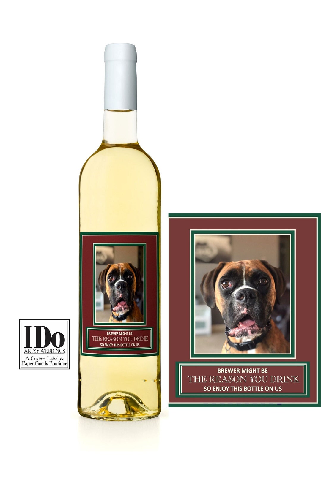 Christmas Dog Wine Label Custom Wine & Champagne Labels for Your ...