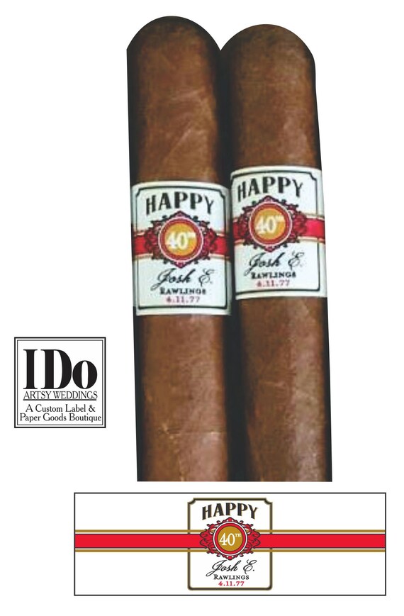 Birthday Cigar Bands - 40th Birthday - 50th - 60th - 21st- Men's ...