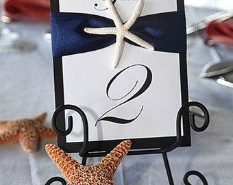 Beach Wedding Table Numbers With Elegant Starfish Table - Etsy