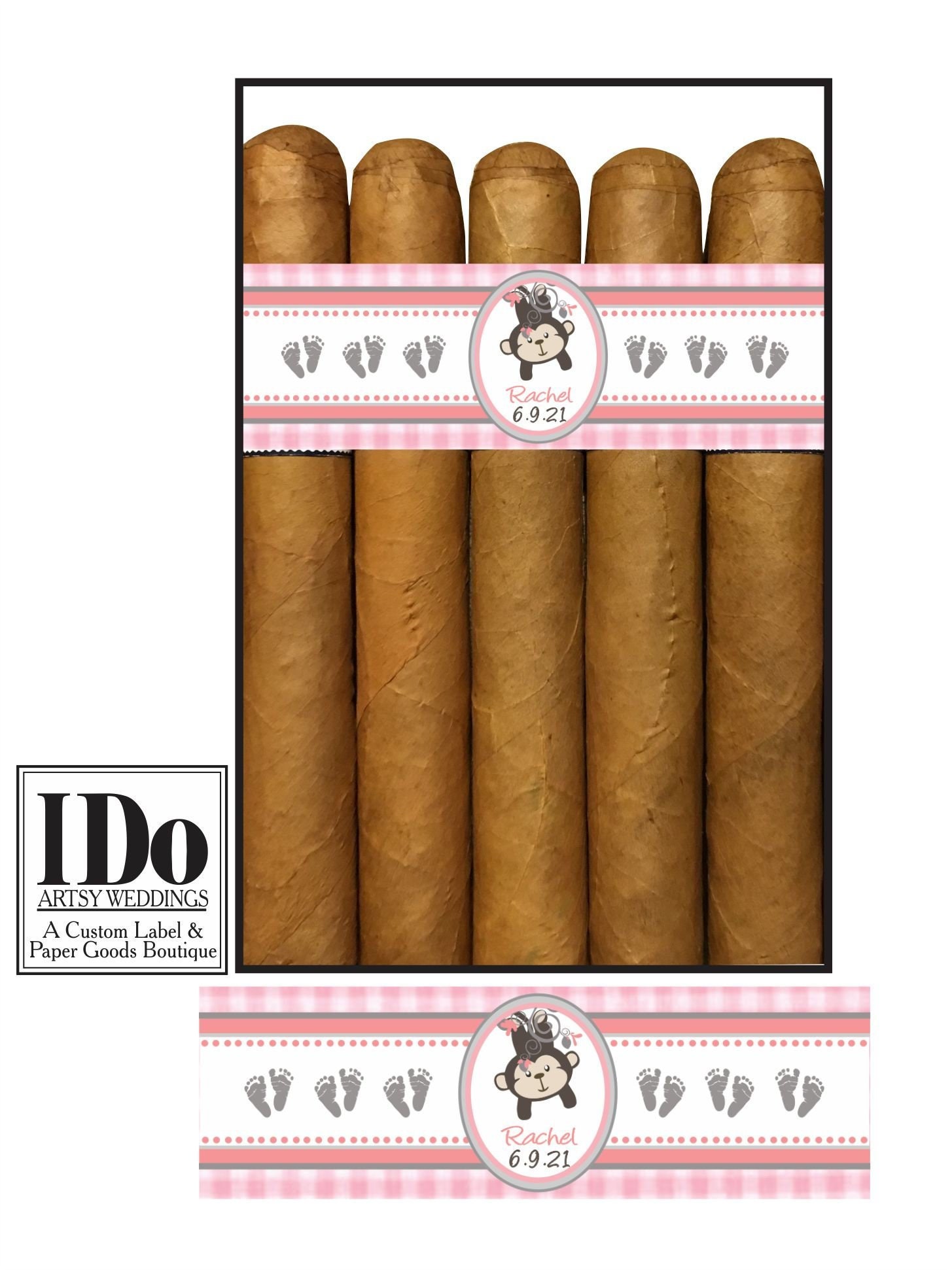 Baby Girl Cigar Labels Its a Girl Cigar Bands Baby Shower | Etsy