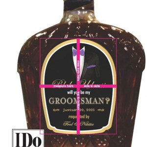 Groomsman Proposal Label - Wedding Liquor Labels or Thank You for ...