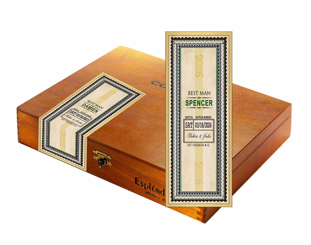 Cigar Box Seal - Cigar Box Stamp Seal Stickers - Groomsman Cigar Box ...