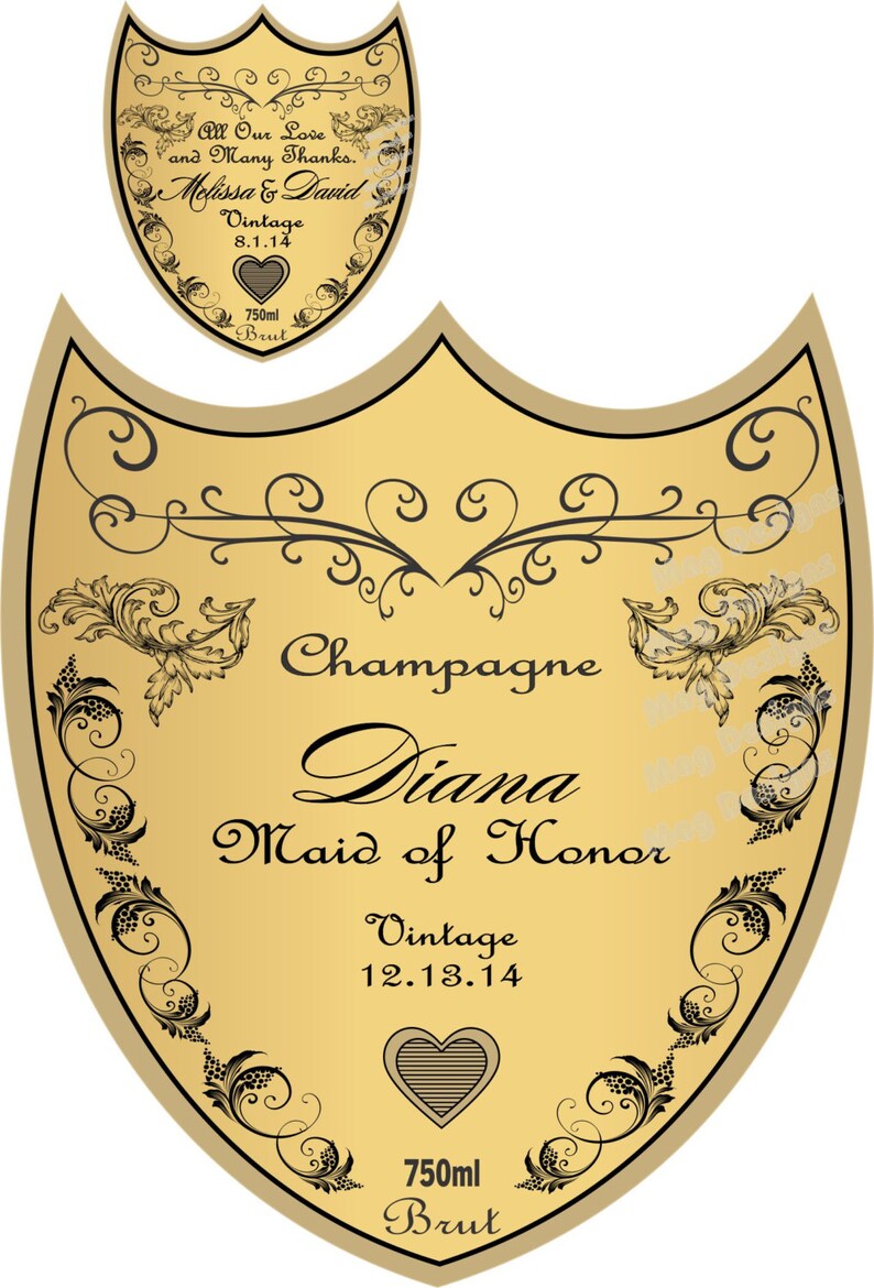 Mini Champagne Label Personalized Champagne Labels Wedding | Etsy