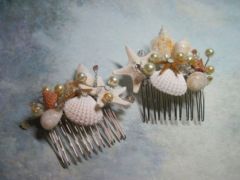 Seashell Hair Piece Pearly Crystal Seashell Starfish Hair | Etsy