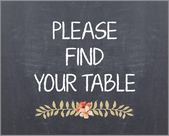 Find Your Table Sign - Personalized Wedding Signs - Seating Sign ...