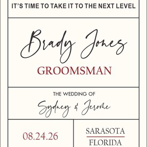 Groomsmen Gift, Groomsman Proposal, Custom Whiskey Label, Best Man Gift ...