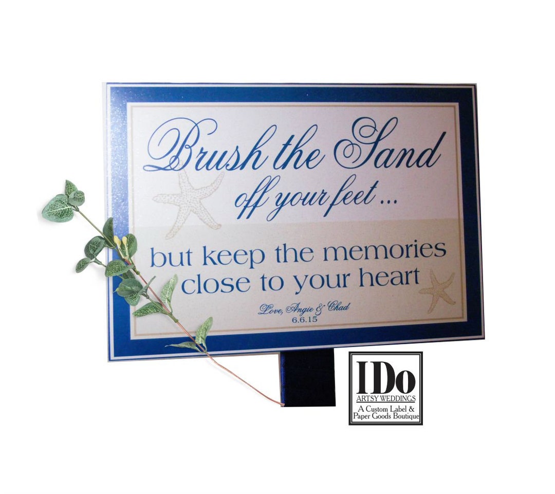 Sand Paint Brush Sign Beach Destination Wedding Sign Sand Brush Sign ...