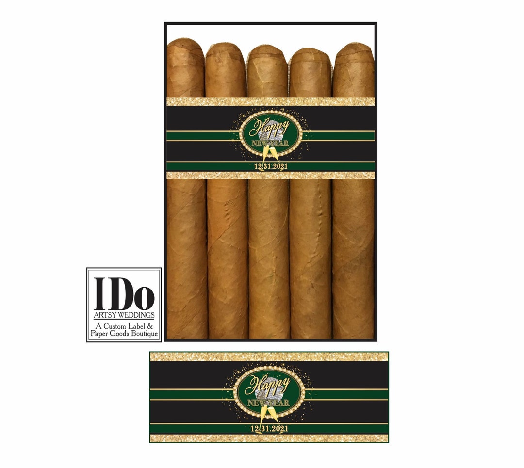 Happy New Yeart Cigar Bands Custom Printed for You for Cigar Bar Classy ...