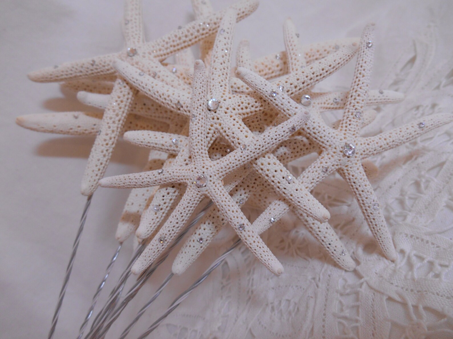 Beach Wedding Cake Topper Sparkly Wired Starfish Cake - Etsy