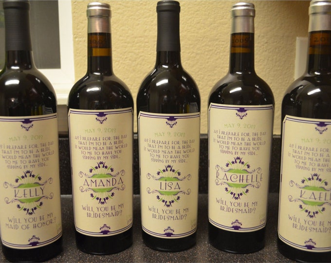 Will You Be My Maid of Honor Wedding Wine Labels Wedding Party - Etsy