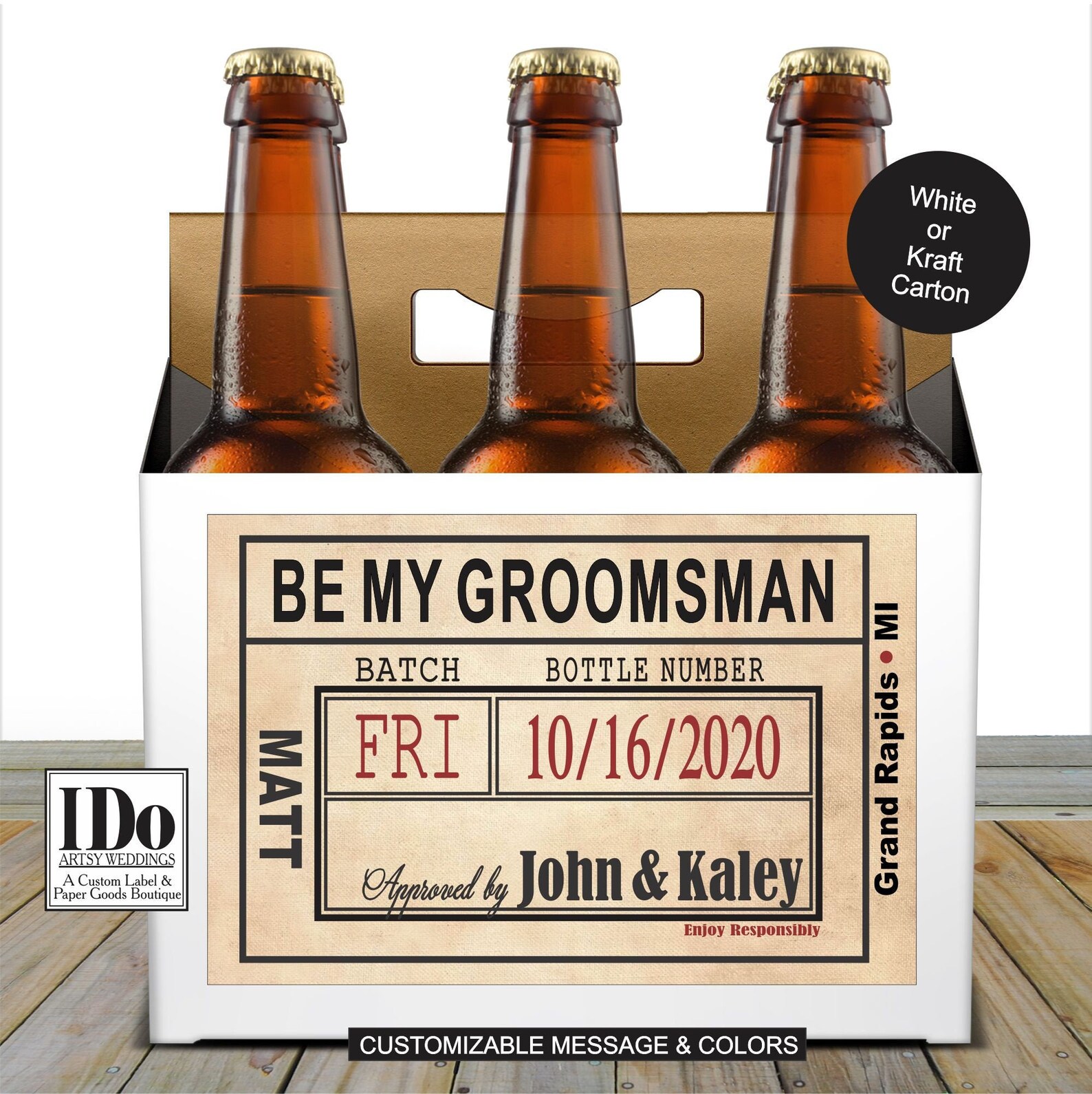 Beer Carton and Label Personalized Six Pack Box & Label - Etsy