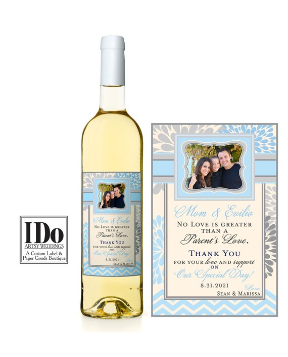 Parents Wine Label - Mother of the Bride - Mother of the Groom - Thank ...