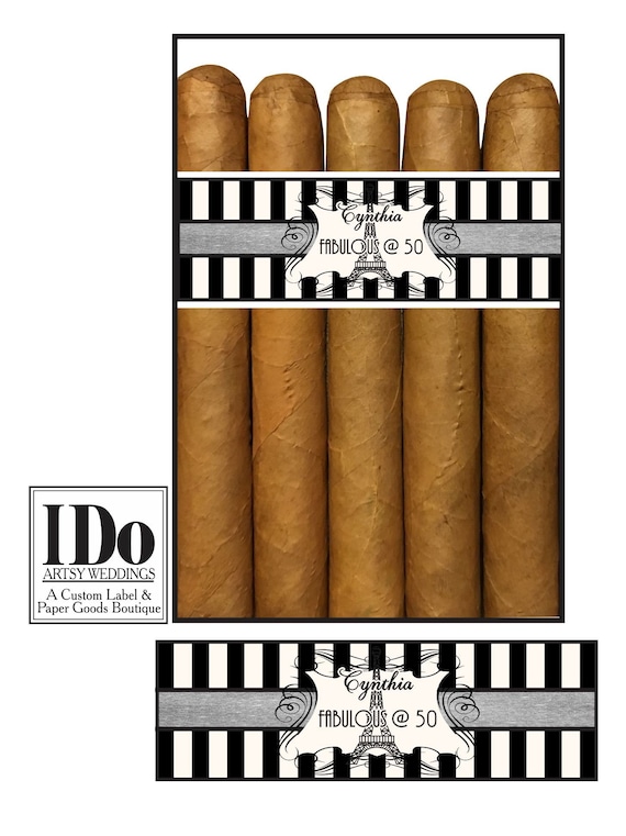 French Birthday Cigar Bands - Custom Printed - Eiffel Tower Cigar ...