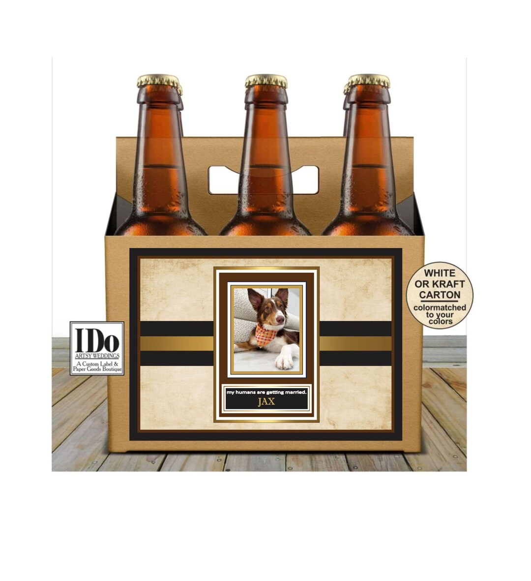 Personalized Dog Beer Carton With Custom Label: Wedding Label - Etsy