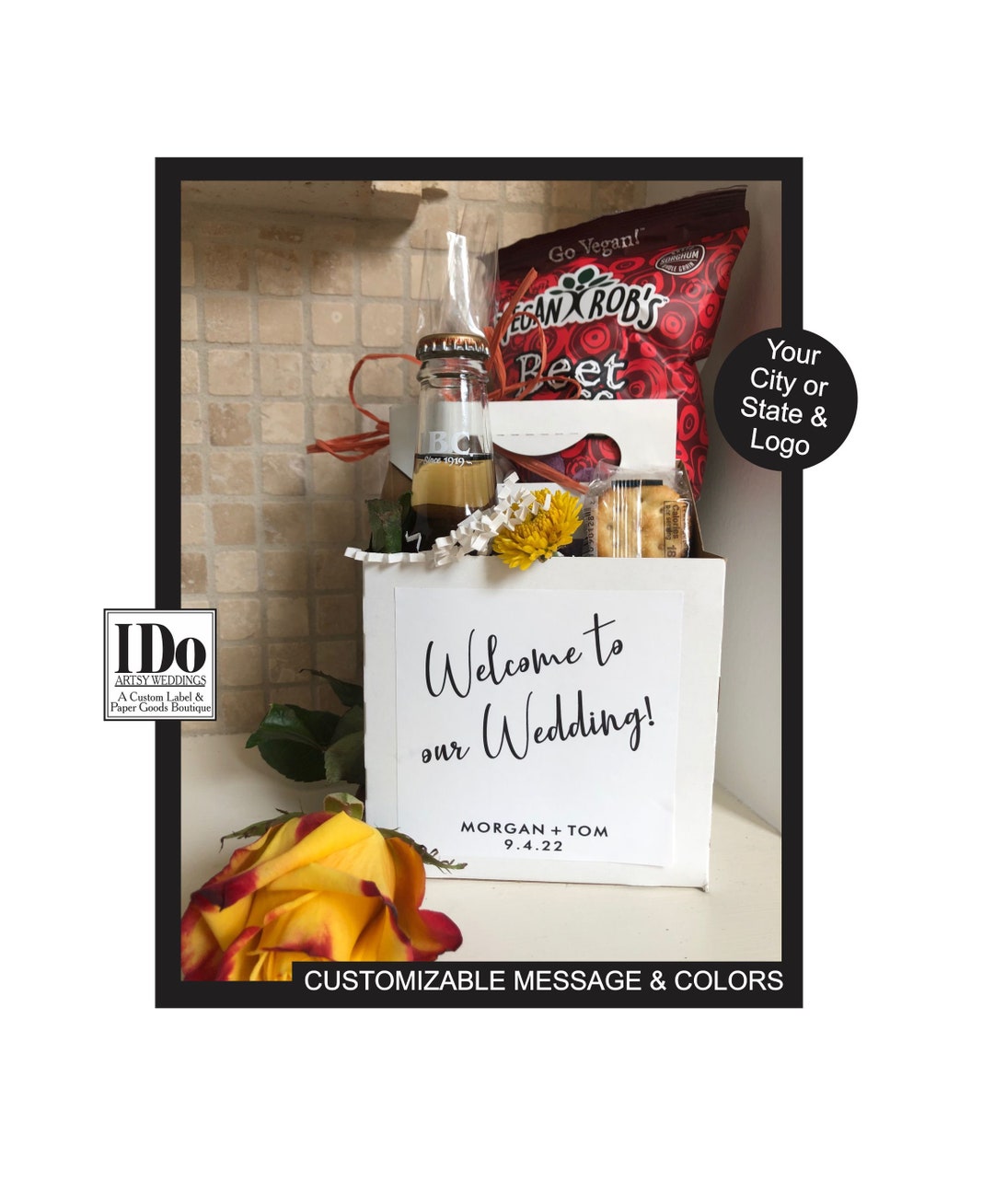 Welcome Guest Box Carton Label Custom Beer 4 Pack Box & Label ...