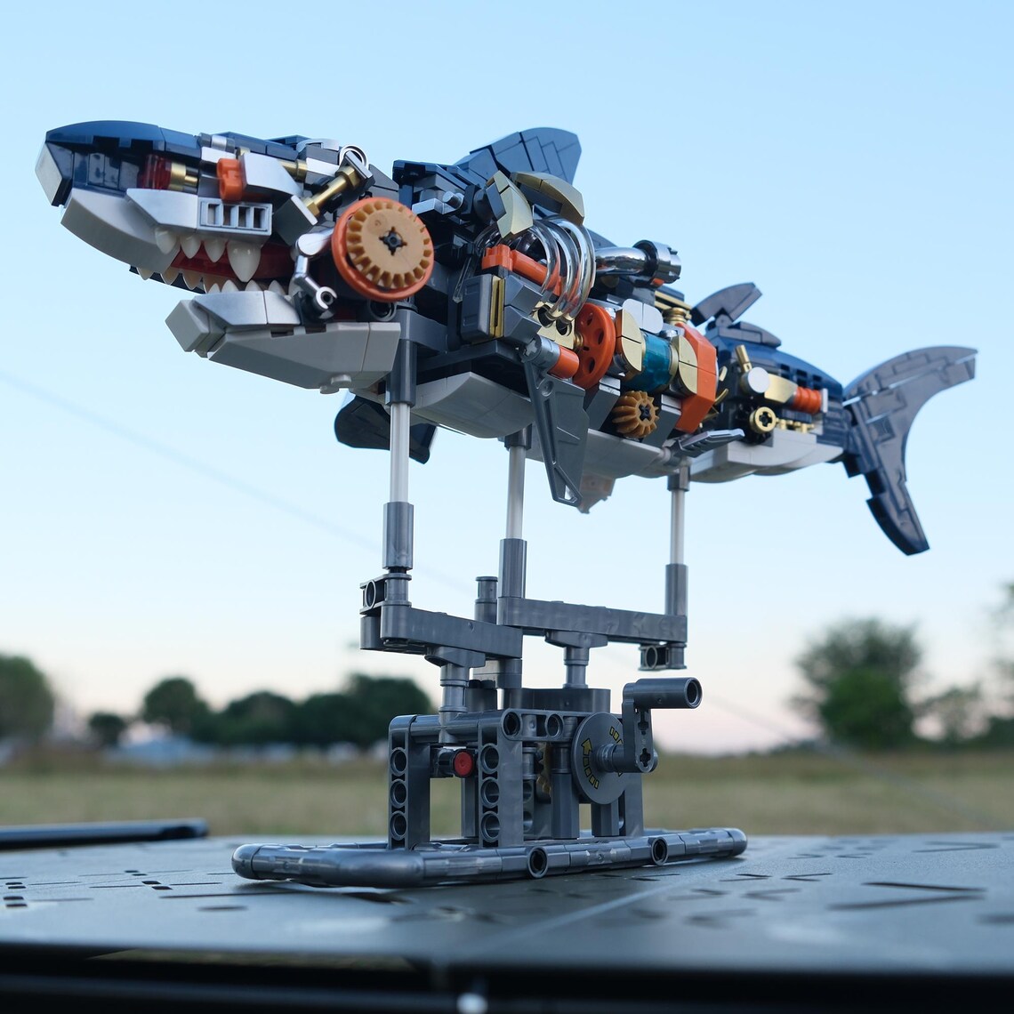 687pcs Shark Building Blocks Set, Aquarium Decorations，marine Animal ...