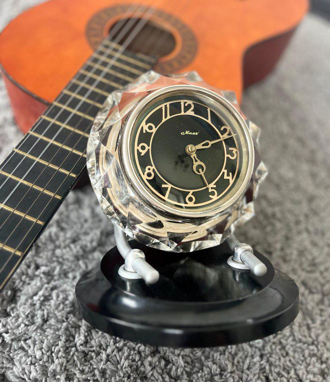 Antique Glass Clock - Etsy