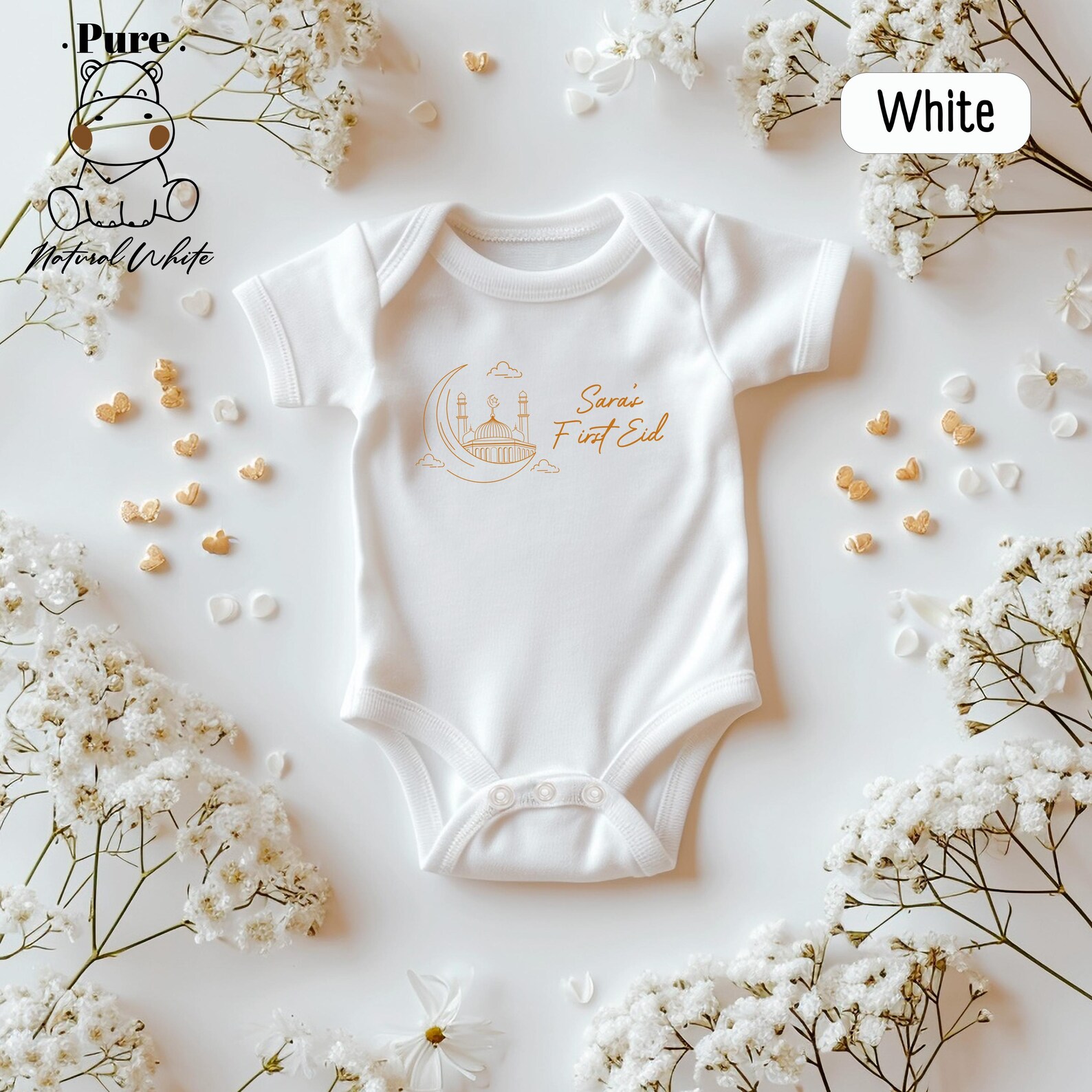 Personalized First Eid Baby Bodysuits, Custom Ramadan Eid Gift for Baby ...