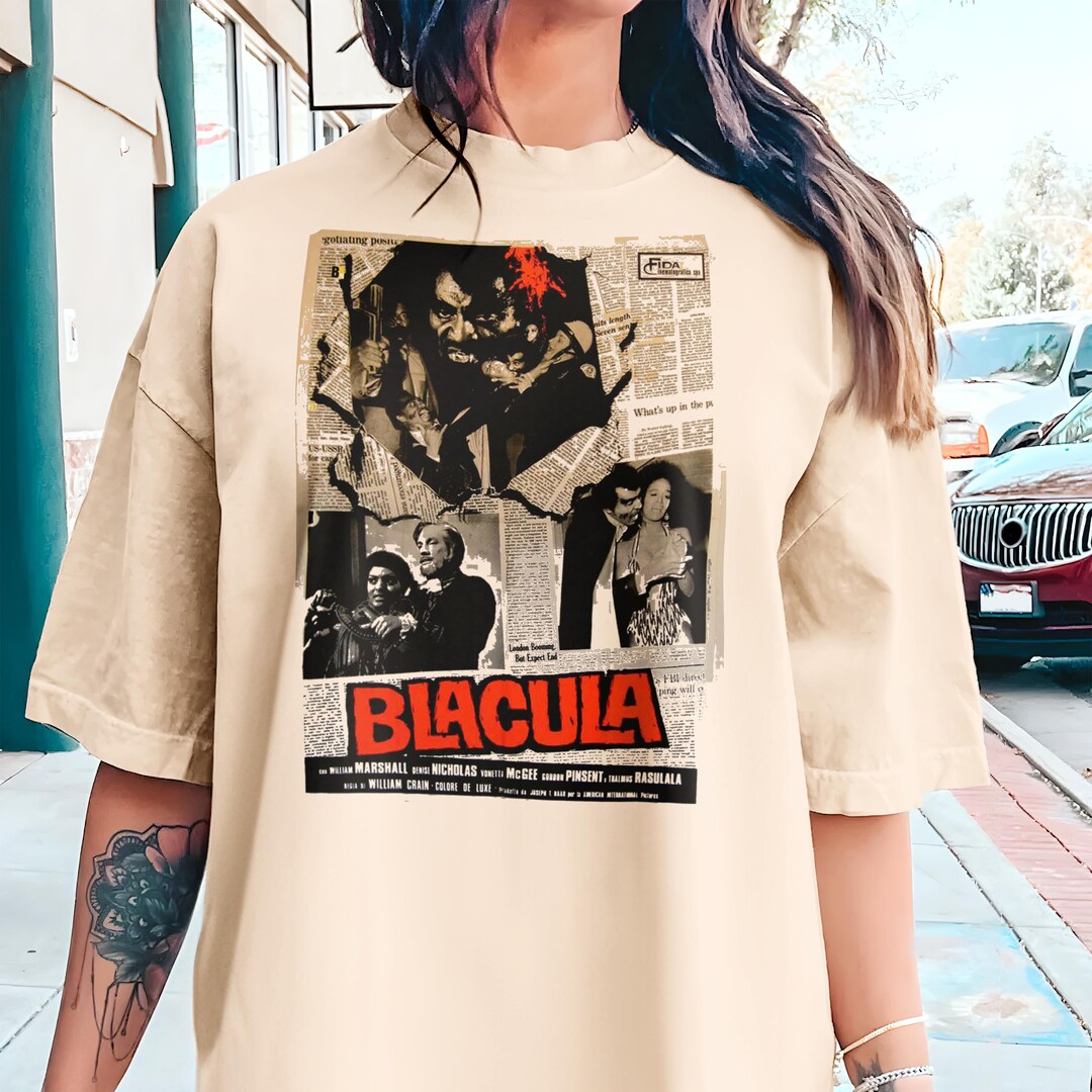 Blacula V1 Natural T Shirt Movie Poster Retro Vintage Cotton Men's Women's Gift Present - Etsy