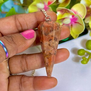 Rosophia Azeztulite Stone Crystal Pendulum , Natural Healing Crystal ...