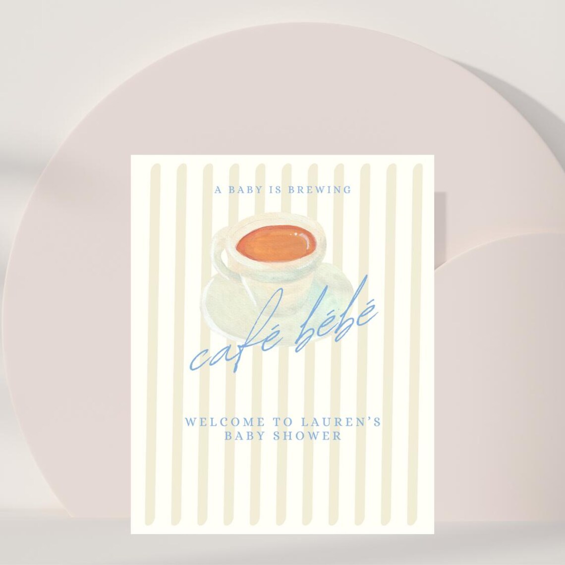 Cafe Bébé Baby Shower Welcome Sign Template (digital Download) - Etsy