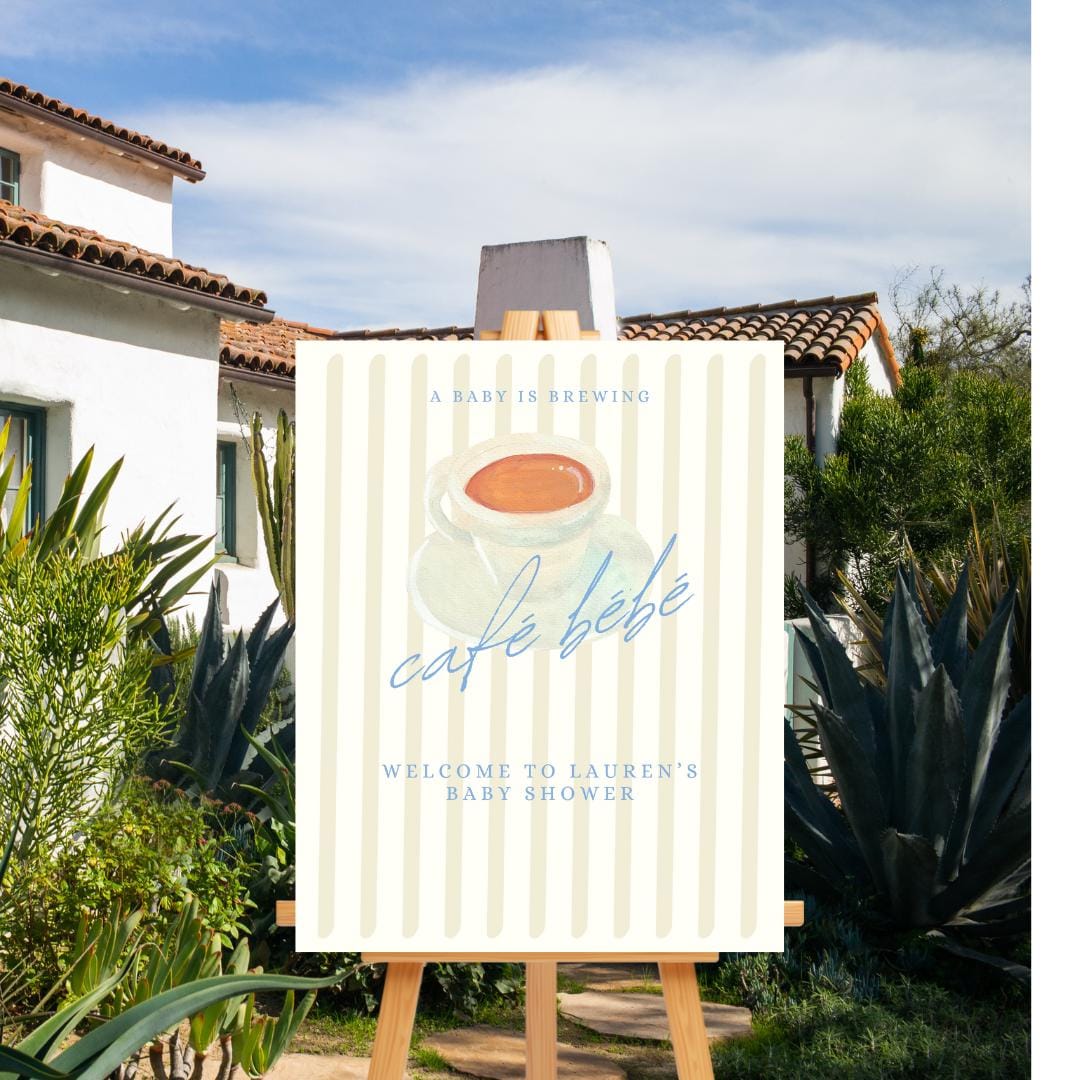 Cafe Bébé Baby Shower Welcome Sign Template (digital Download) - Etsy