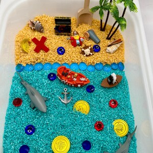 Treasure Hunt Ocean Sensory Bin, Preschool Play, Pirates, Educational ...