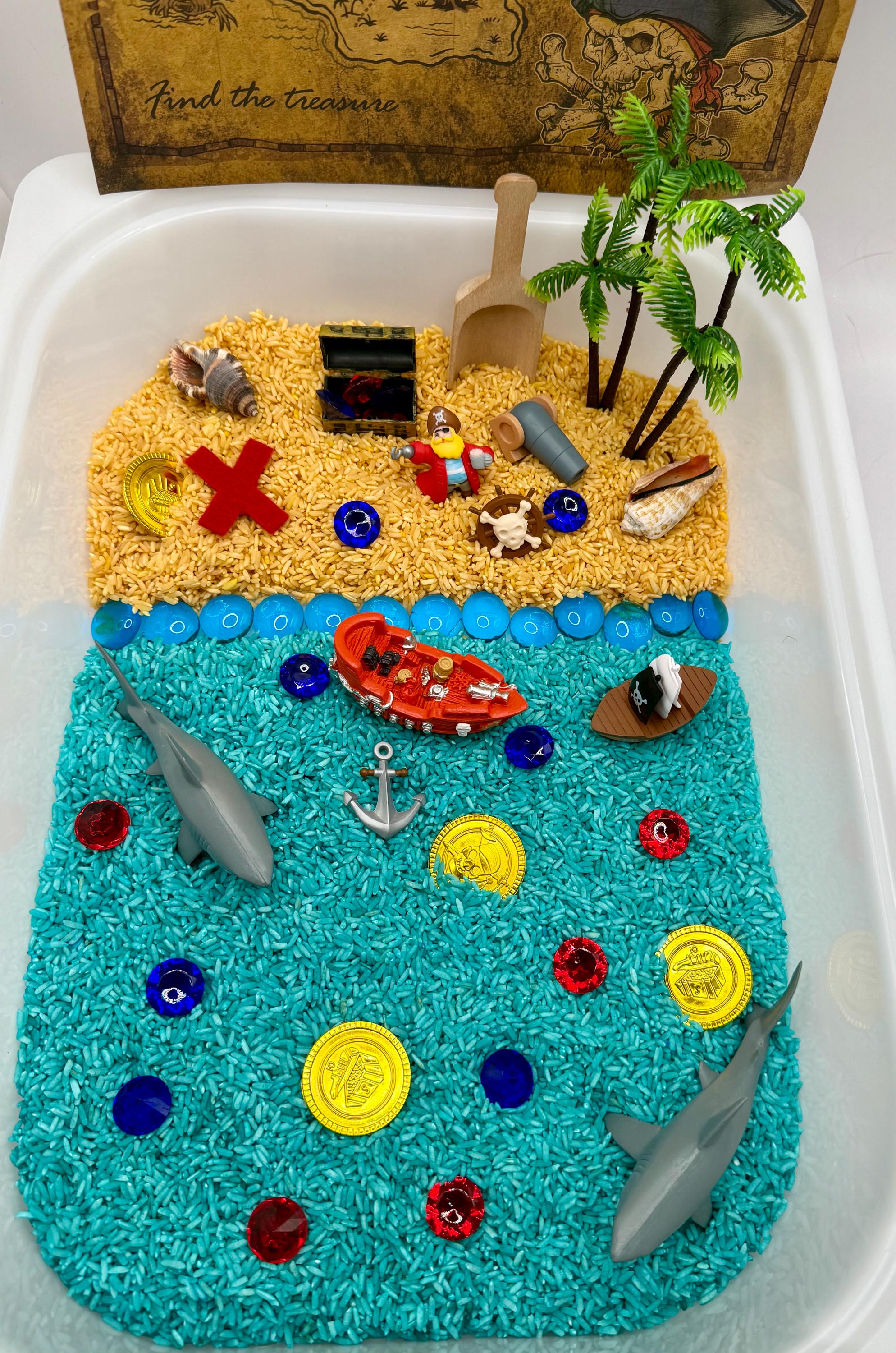 Treasure Hunt Ocean Sensory Bin, Preschool Play, Pirates, Educational ...