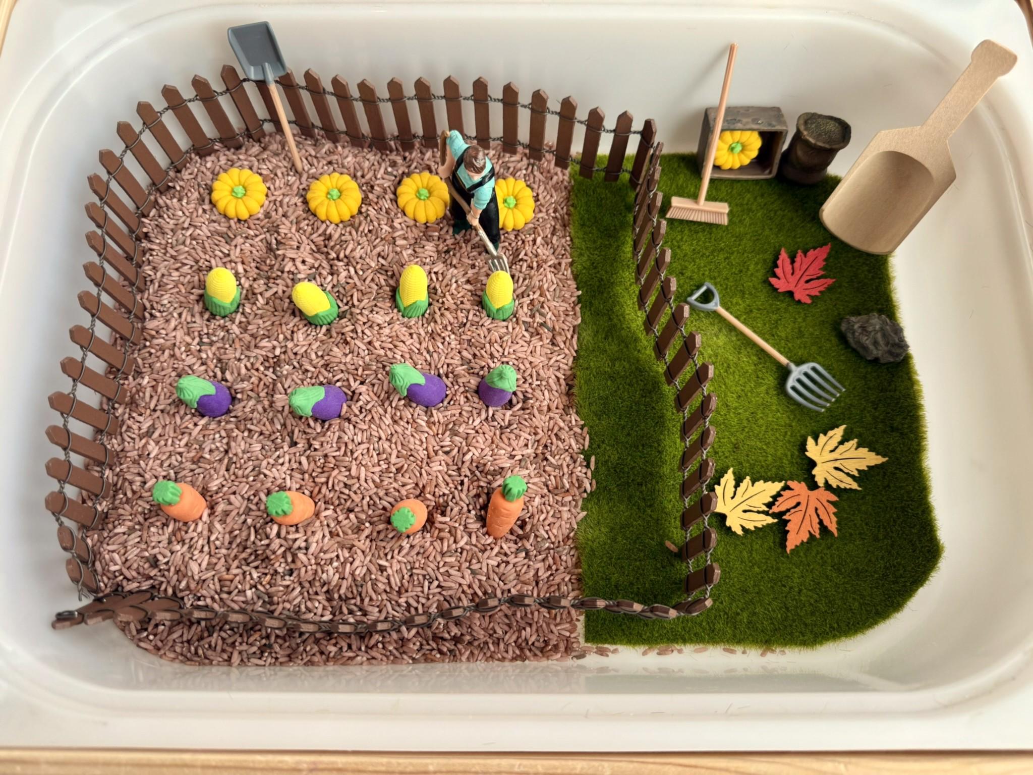 Vegetable Farm Garden Sensory Bin With Matching Game - Etsy