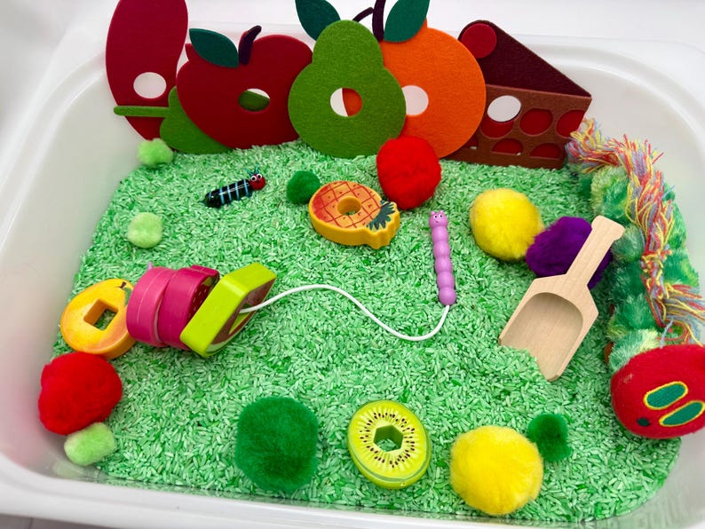 Very Hungry Caterpillar Sensory Box, Book Themed Sensory Bin ...