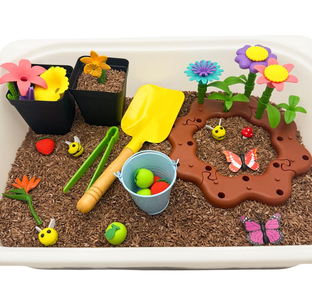 Colorful Fruit and Flower Garden Theme Sensory Bin - Etsy