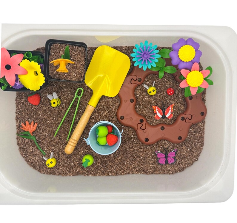 Colorful Fruit and Flower Garden Theme Sensory Bin - Etsy