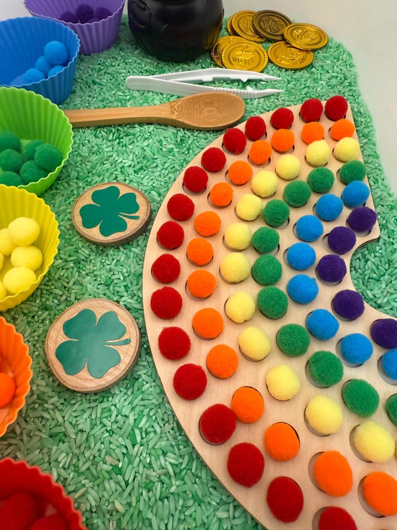 St. Patrick's Day Sensory Bin, Color Sorting, Rainbow, Irish, Fine ...