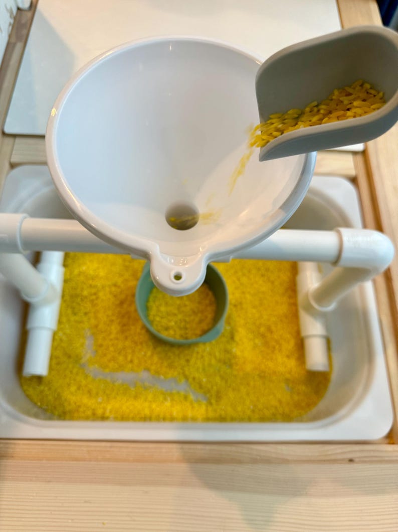 Sensory Bin Accessory: Funnel Stand, Sensory Dump and Pour, Rice Chute ...