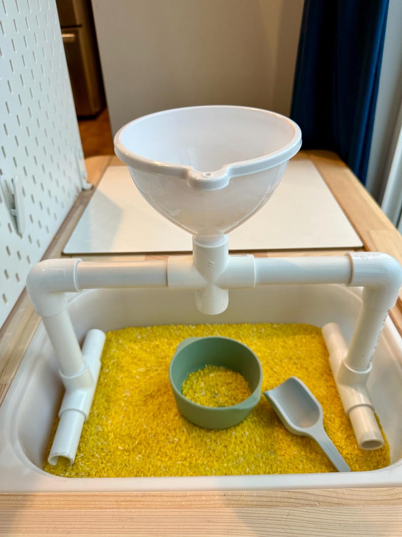 Sensory Bin Accessory: Funnel Stand, Sensory Dump and Pour, Rice Chute ...
