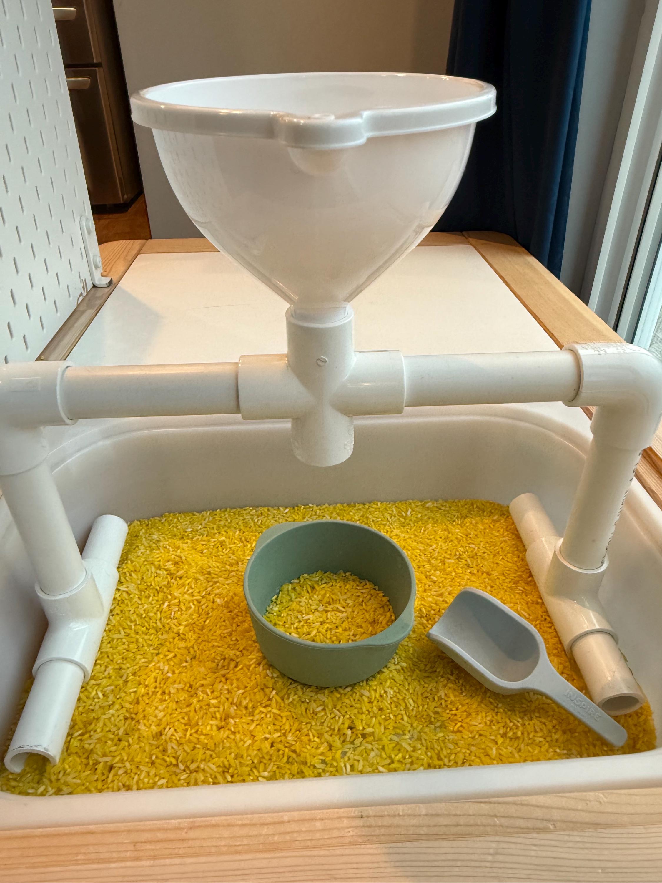 Sensory Bin Accessory: Funnel Stand, Sensory Dump and Pour, Rice Chute ...