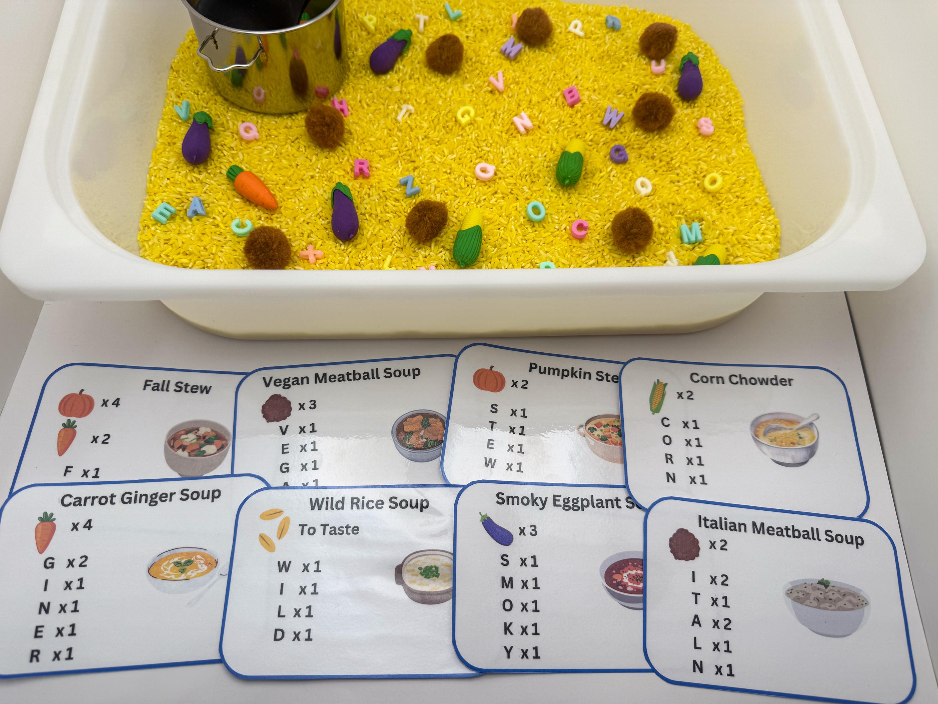 Alphabet Soup- Letter Recognition Sensory Bin - Etsy