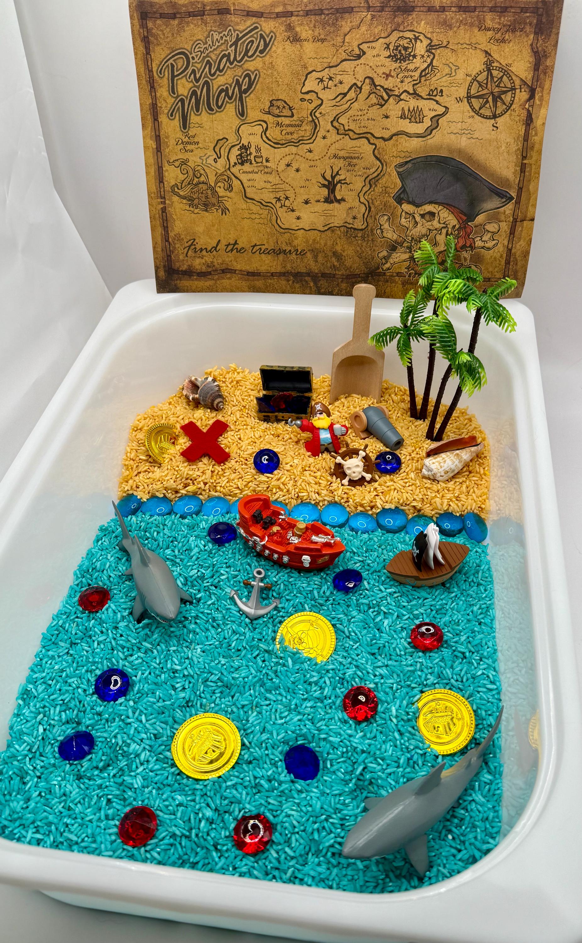 Treasure Hunt Ocean Sensory Bin, Preschool Play, Pirates, Educational ...
