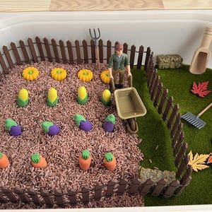 Vegetable Farm Garden Sensory Bin With Matching Game - Etsy