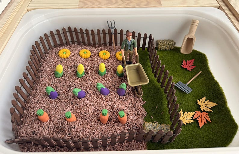Harvest Matching Sensory Bin: Garden, Sensory Bin, Daycare, Farm, Match ...