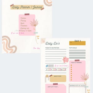 7 Day/1 Week-daily Planner/journal (training/nutrition/mindfulness) Fun ...