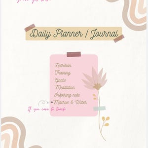 7 Day/1 Week-daily Planner/journal (training/nutrition/mindfulness) Fun ...