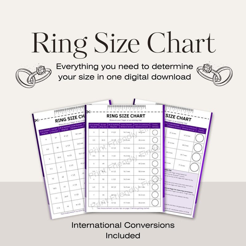 Online Ring Size Chart - Etsy