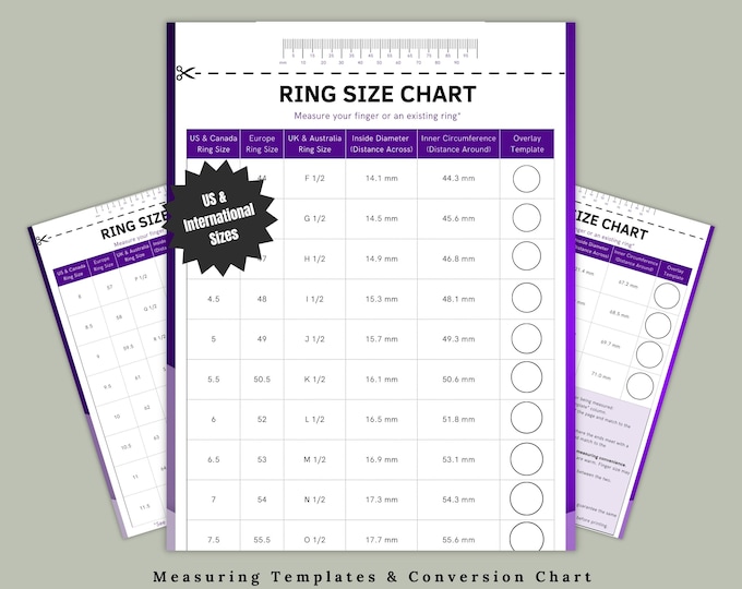 Printable Ring Sizer | Accurate Ring Size Finder | Measuring Tool ...
