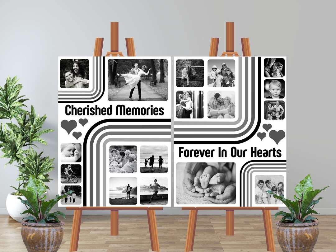 Funeral Memory Board | Funeral Photo Board | Memorial Table Sign ...