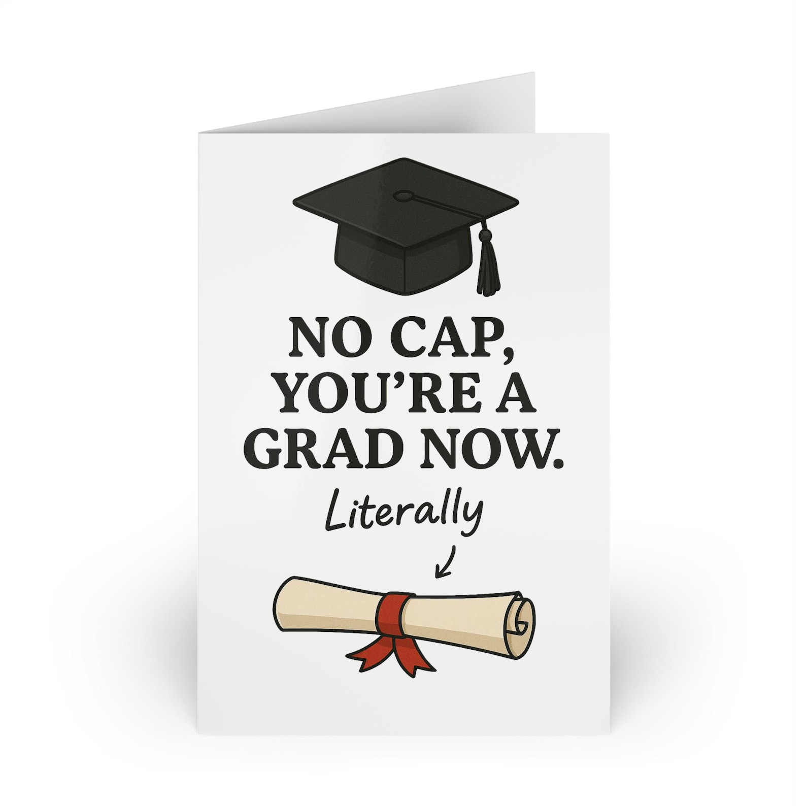 Funny Graduation Card No Cap You're a Grad Now Trendy College or High ...