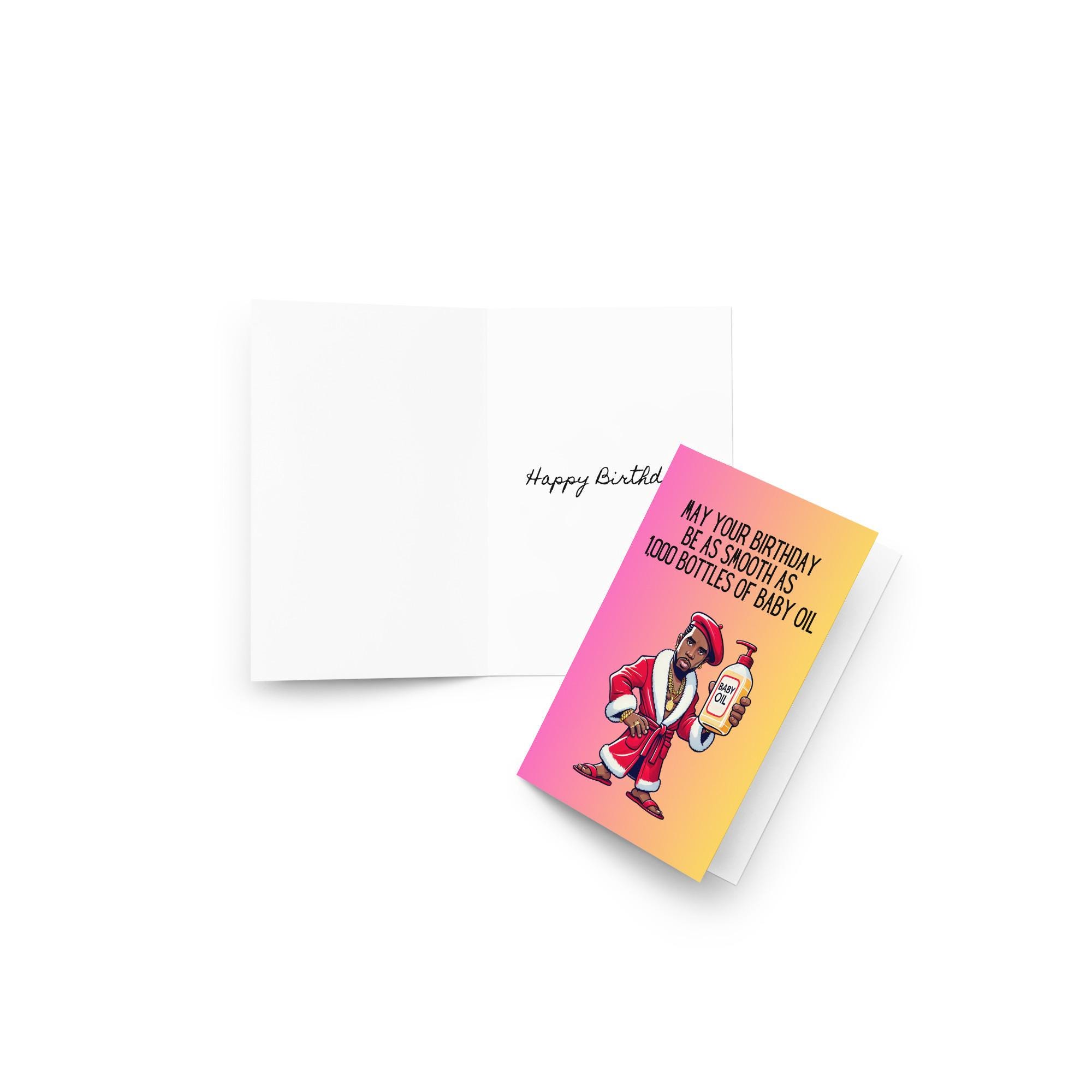 P Diddy - Funny Birthday Card for Him or Her – Smooth Baby Oil Design ...