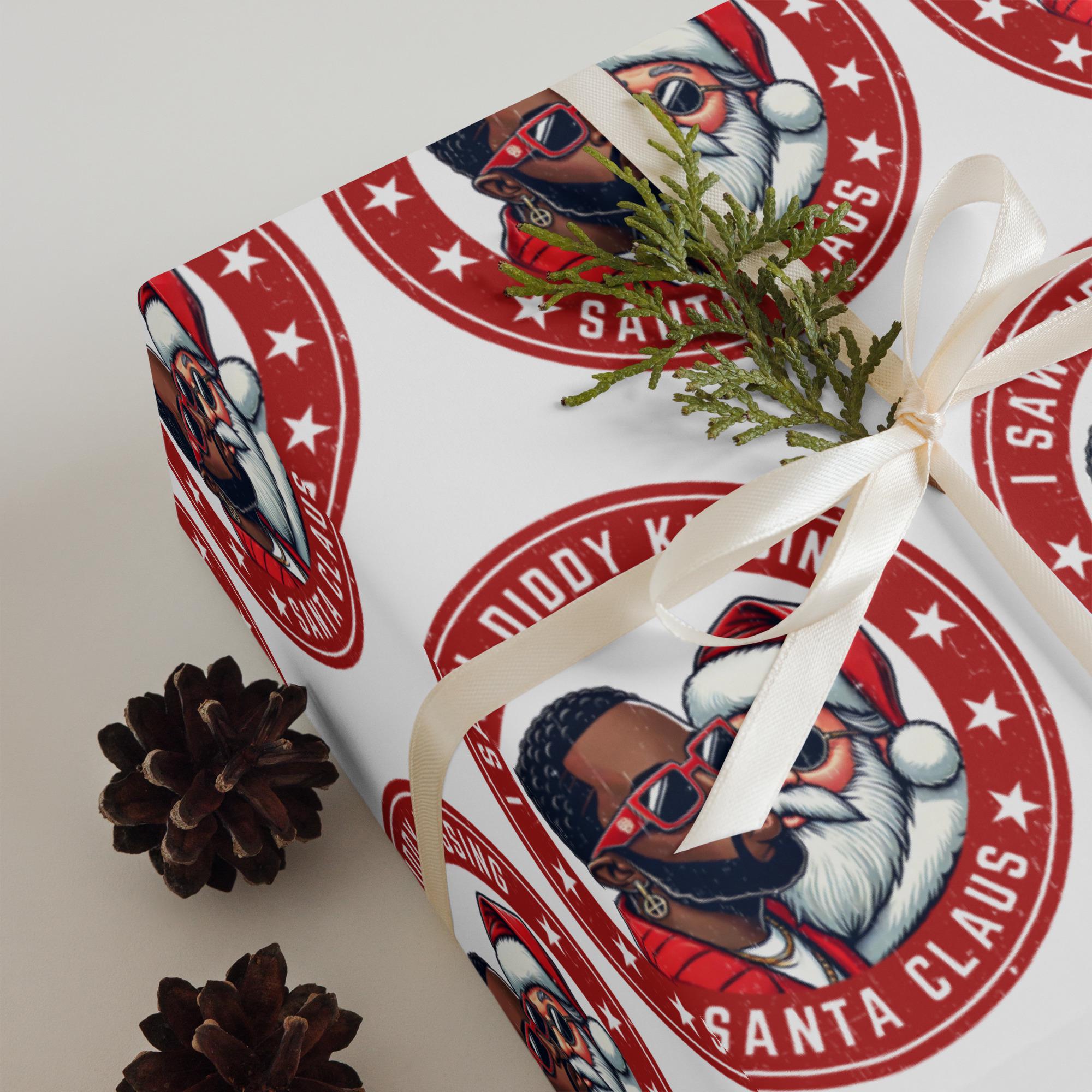P Diddy Christmas Wrapping Paper I Saw Kissing Diddy Santa Claus ...